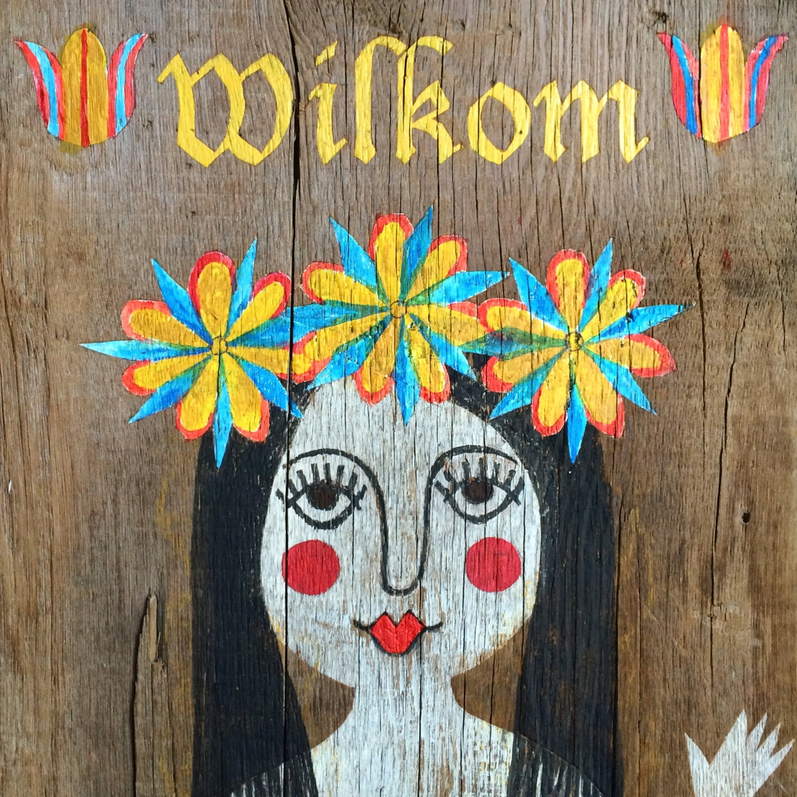 PA Dutch Fraktur Mermaid Painting - Etsy