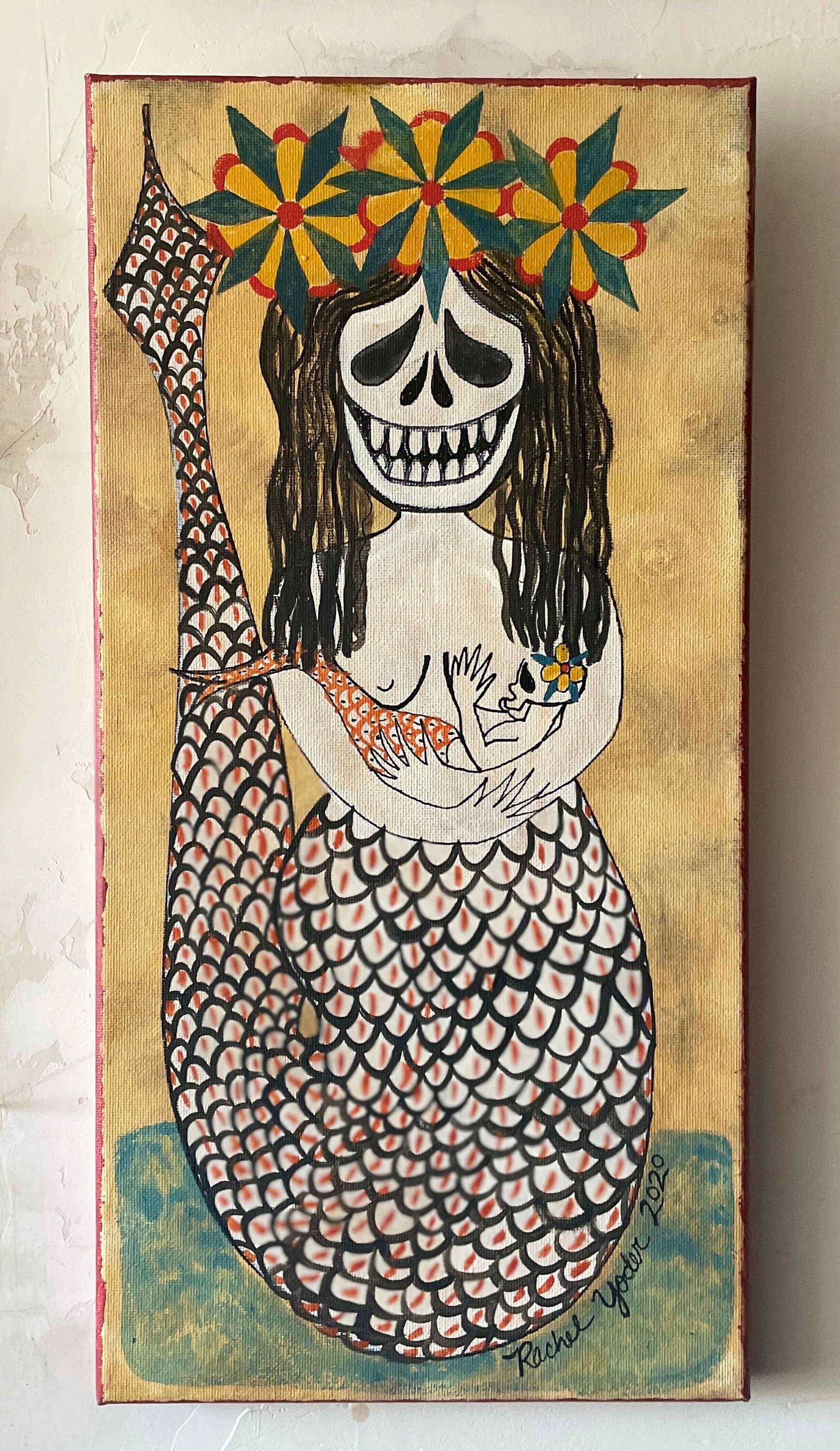 PA Dutch Fraktur Nursing Skeletal Nixa river Mermaid - Etsy