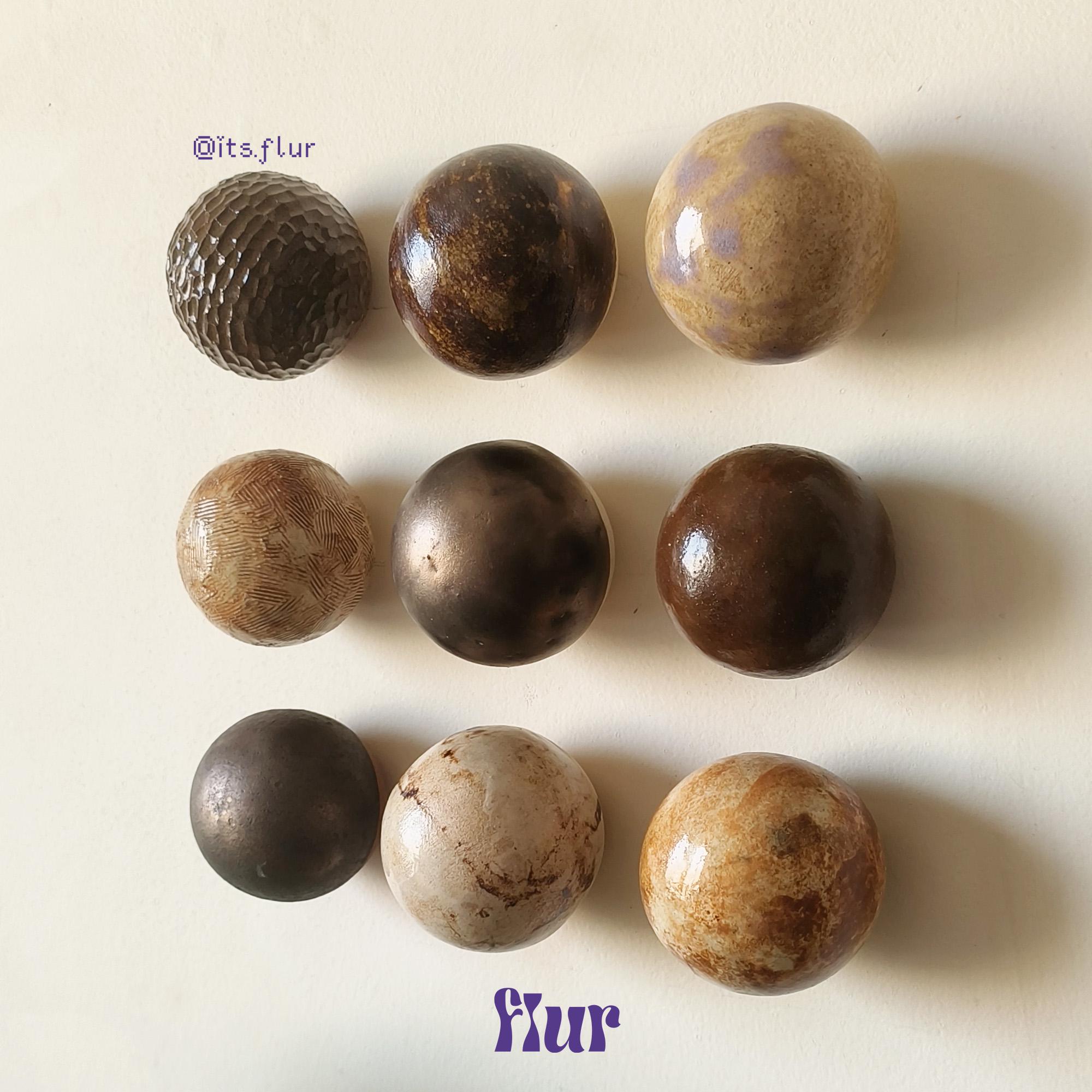 Earth - Set of 9 Brown Ceramic Orbs | Sphere Sculpture, Home Decor ...