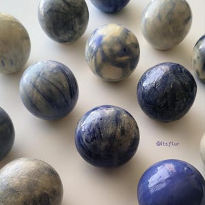 Blue Ceramic Orbs Wall Art, Sphere Mural, Home Decor, Modern Clay ...