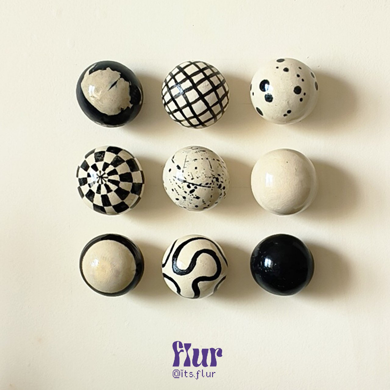 Black and White Ceramic Orbs Wall Art, Sphere Mural, Home Decor, Modern Clay Installation ...