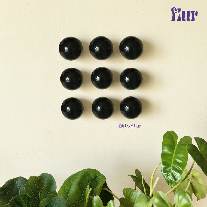 Black and White Ceramic Orbs Wall Art, Sphere Mural, Home Decor, Modern ...
