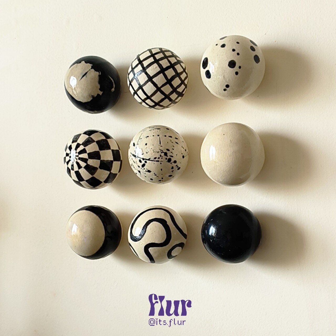 Black and White Ceramic Orbs Wall Art, Sphere Mural, Home Decor, Modern ...