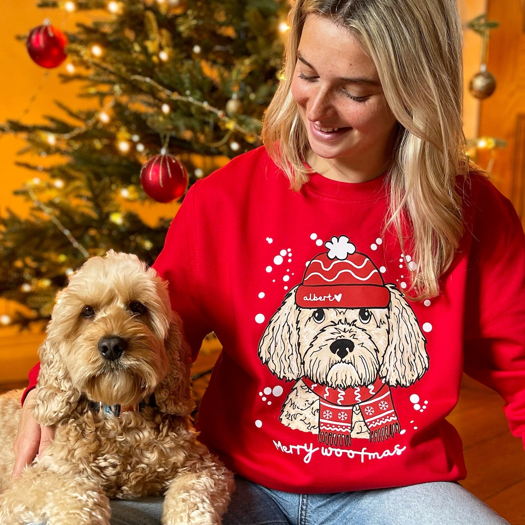 Personalised Merry Woofmas Christmas Dog Jumper, Dog Lover Christmas ...