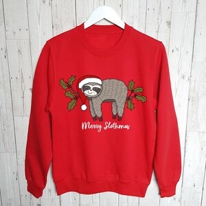 Merry Slothmas Christmas Jumper, Ugly Jumper, Christmas Jumper Day ...