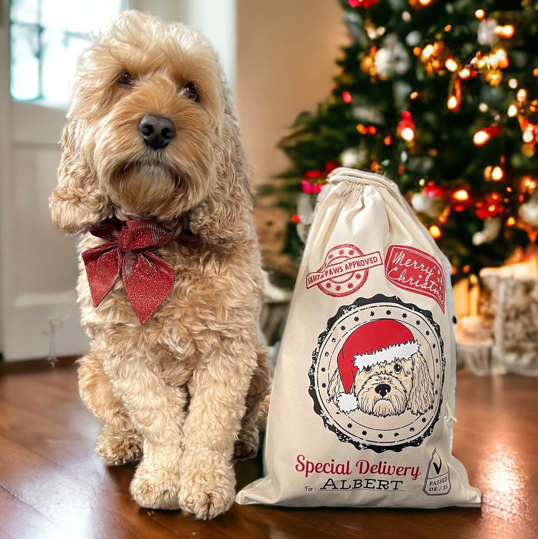Personalised Santa Paws Dog Breed Santa Sack, Dog Christmas Gift, Cat ...