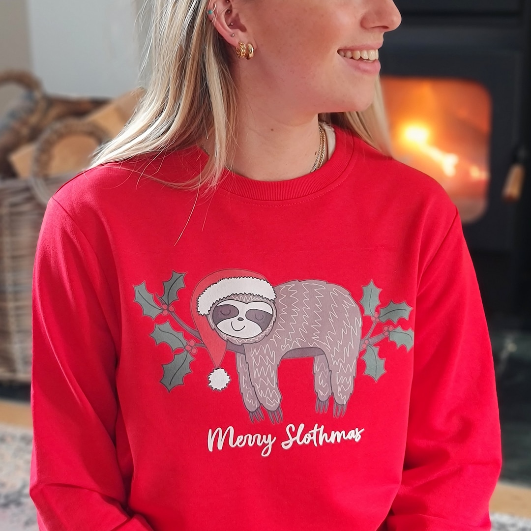 Merry Slothmas Christmas Jumper, Ugly Jumper, Christmas Jumper Day ...