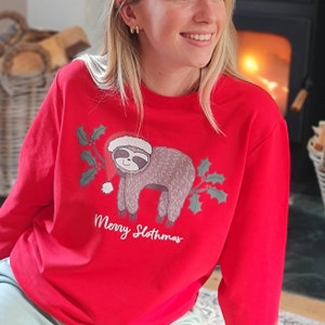 Merry Slothmas Christmas Jumper, Ugly Jumper, Christmas Jumper Day ...