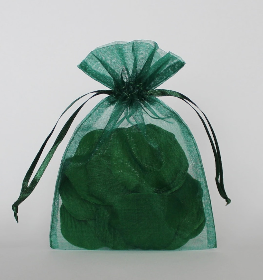 Organza Gift Bags, Emerald Sheer Favor Bags With Drawstring for ...