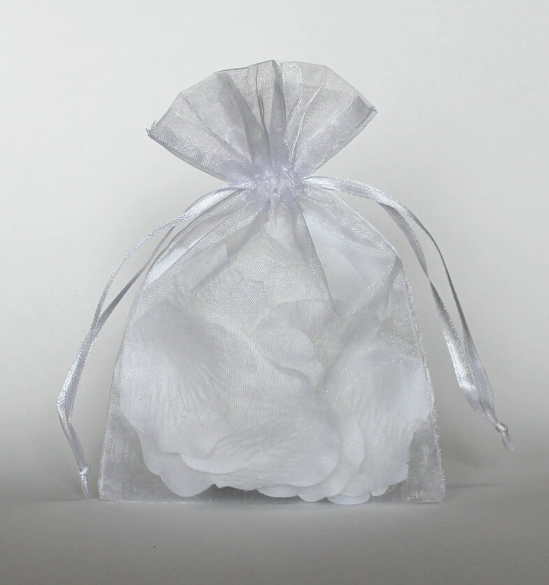 Small Drawstring Bags 50 PCS White Organza Gift Bags 5x7 Inches ...