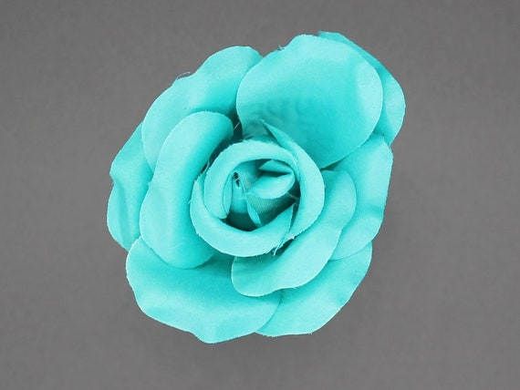 Silk Rose Heads 12pcs Teal Artificial Flowers | Etsy