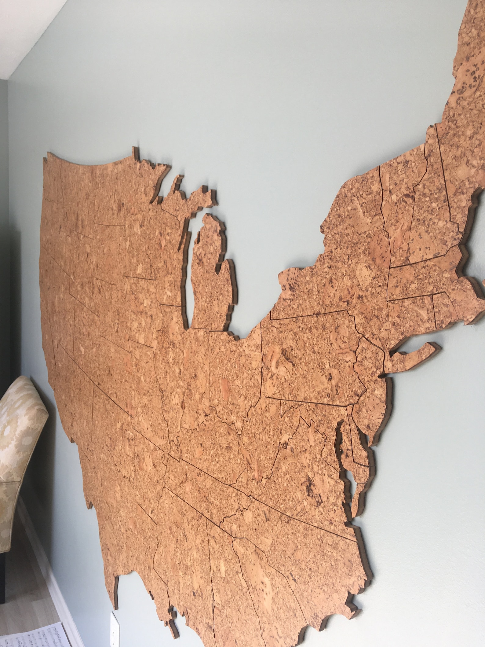 Giant Cork Wall Map of the United States - Etsy