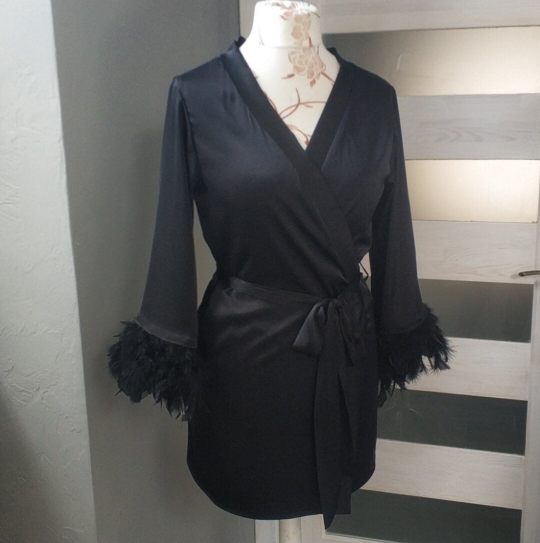 Feathered Robes , Feathered Bride Robes , Bride Robes, Bridal Robes ...