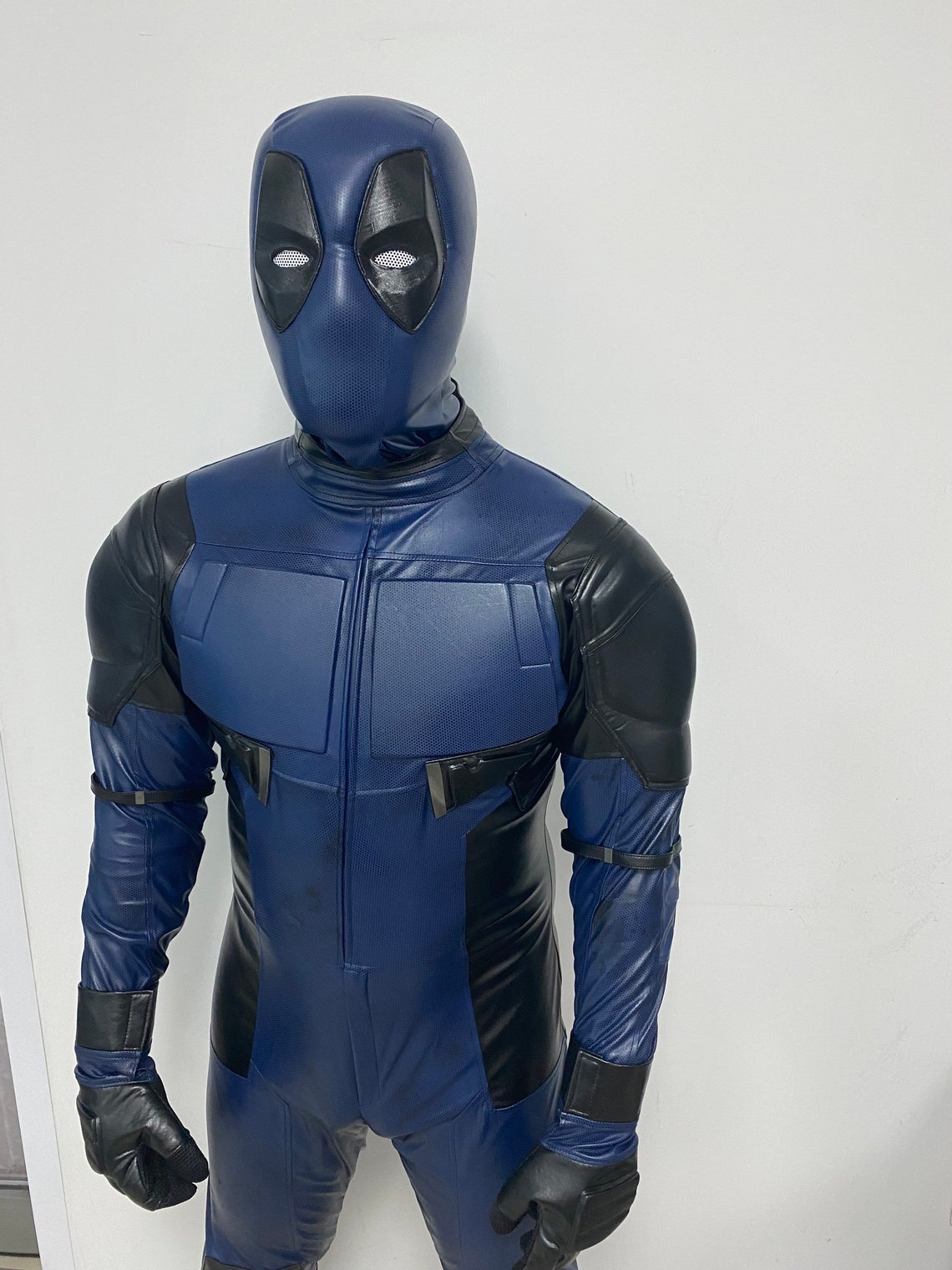 Blue Deadpool Costume With MESH Print made to Individual | Etsy