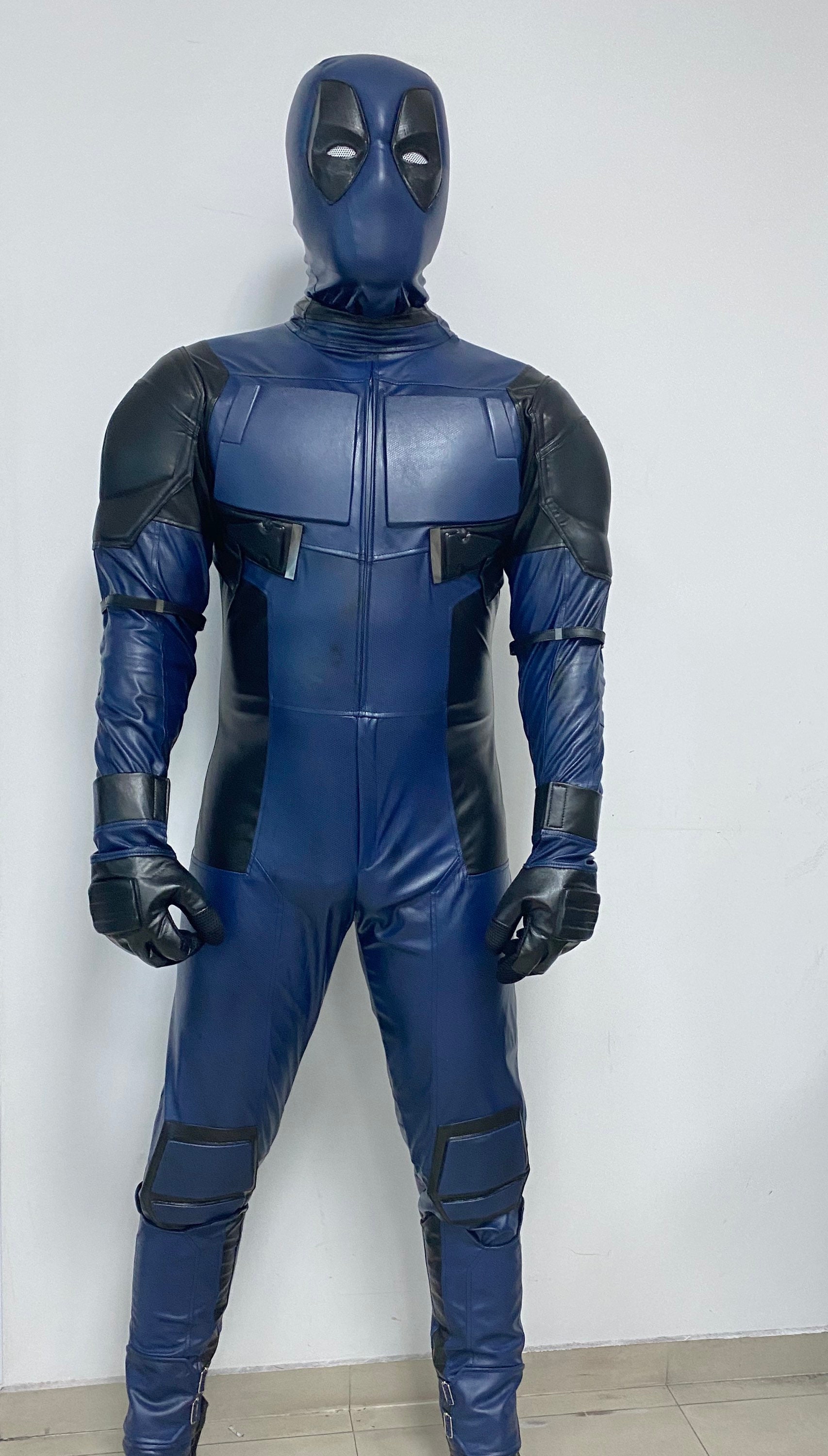 Blue Deadpool costume with MESH print made to individual | Etsy