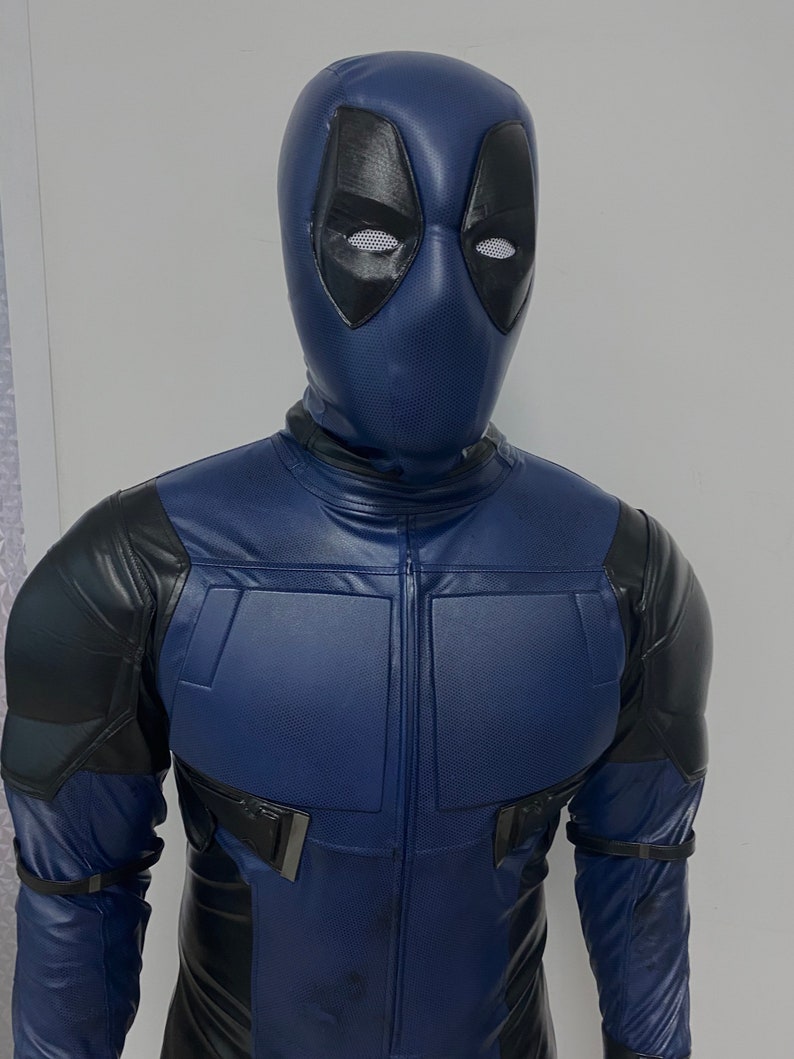 Blue Deadpool costume with MESH print made to individual | Etsy