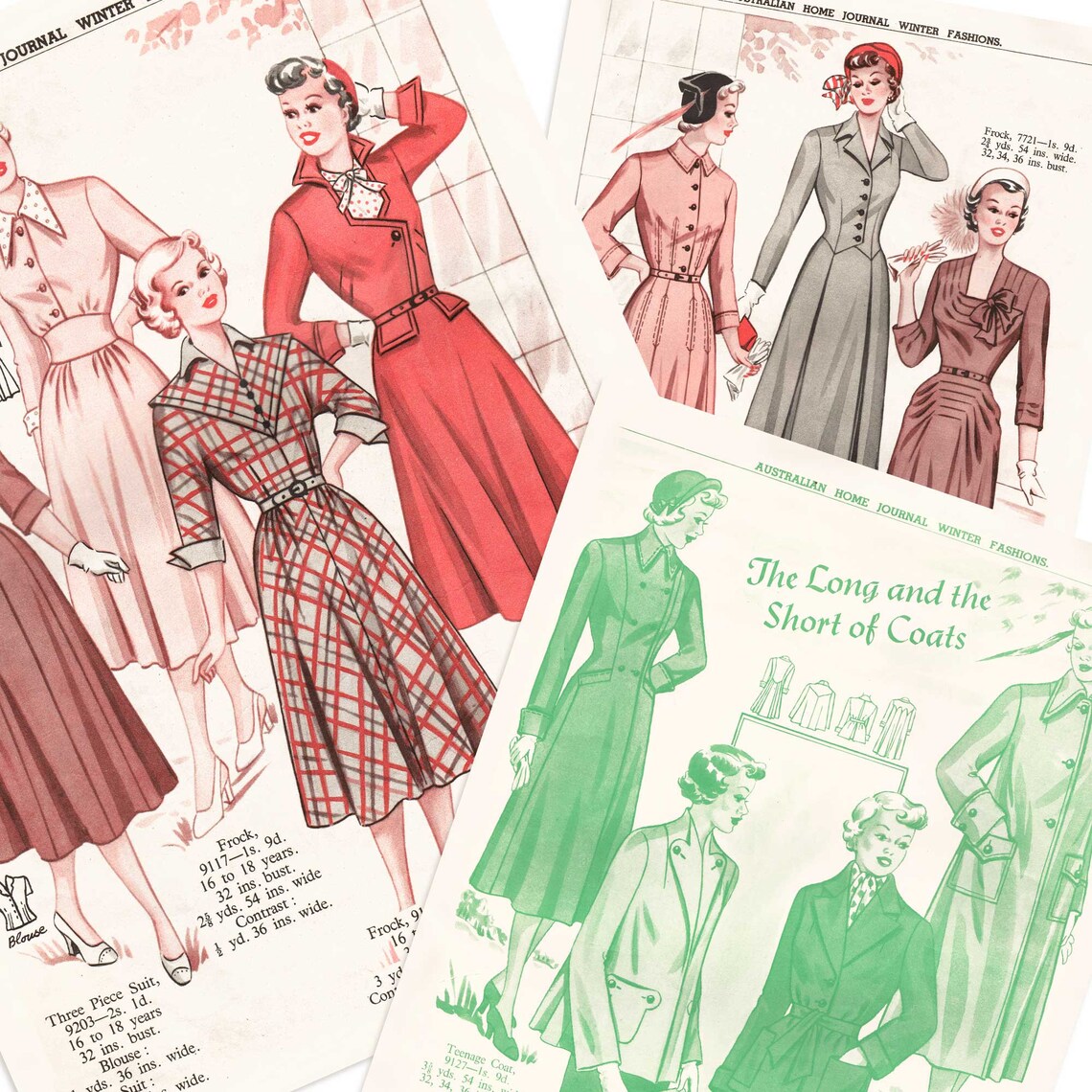 1950s Australian Home Journal Catalog [DIGITAL/PDF] Winter Fashions ...