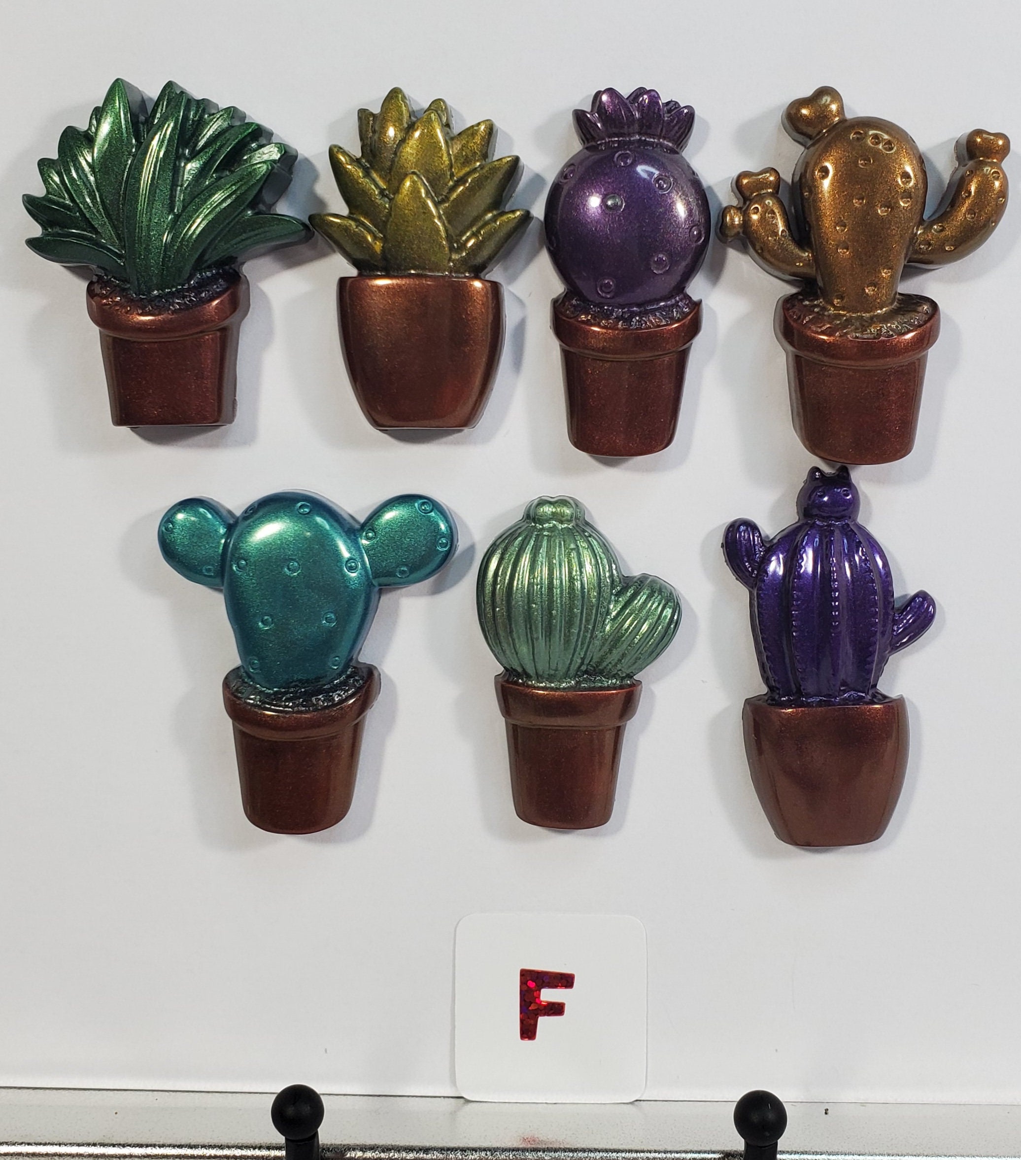 Cactus Magnets, 7 Piece Set, Refrigerator Magnet, Office, Succulent ...