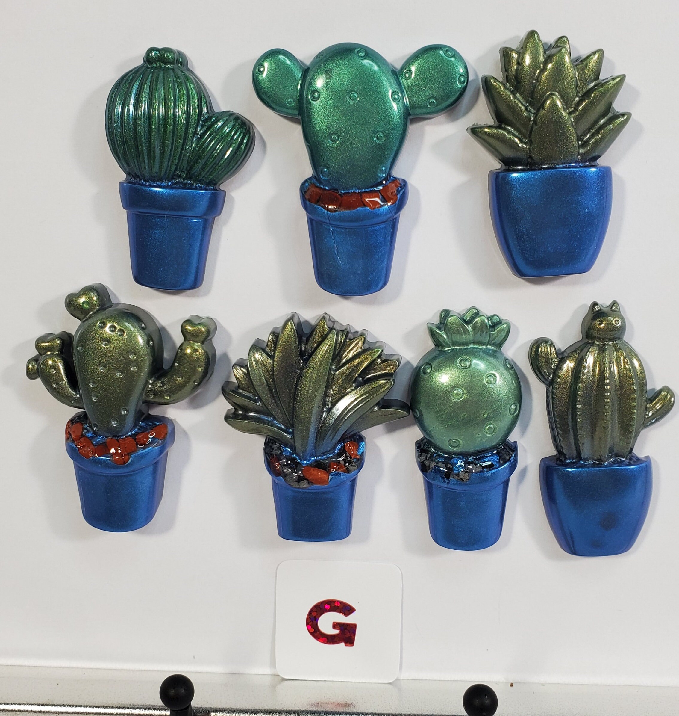Cactus Magnets, 7 Piece Set, Refrigerator Magnet, Office, Succulent ...