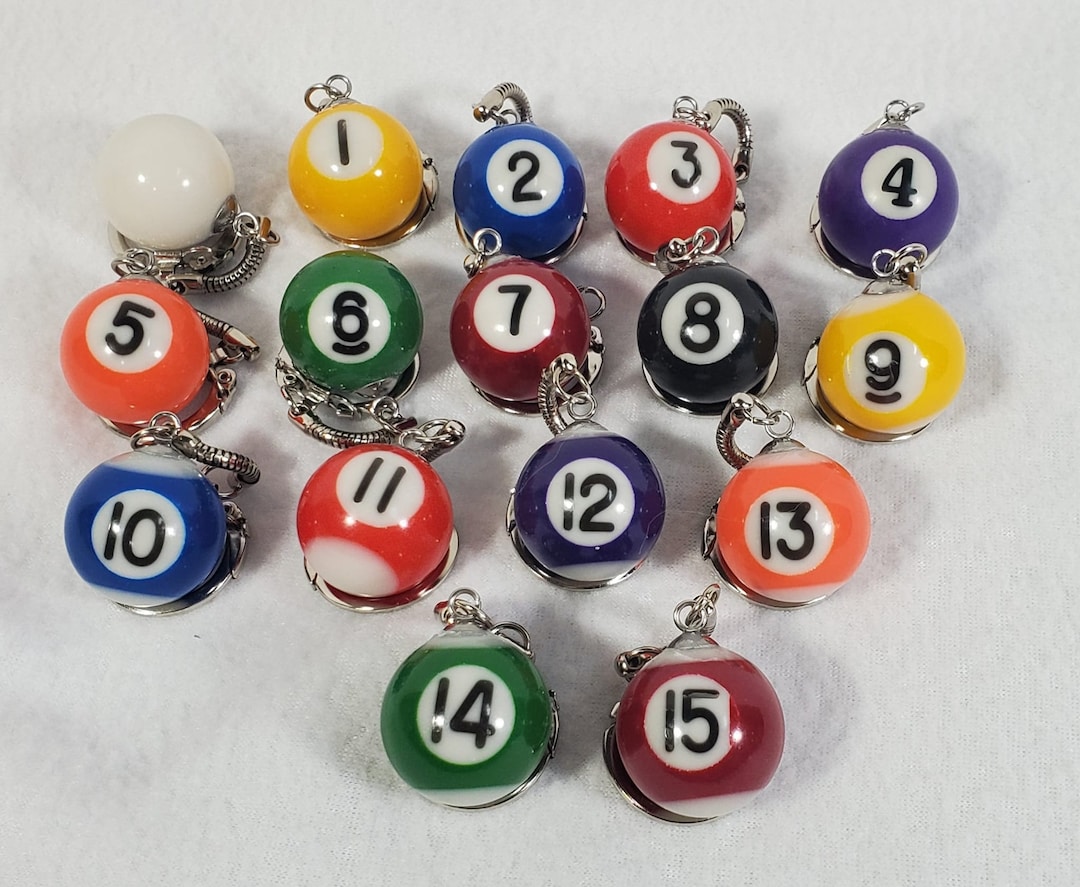 Pool Ball Keychain, Mini Pool Ball, Vintage, Billiard Ball Keychain ...