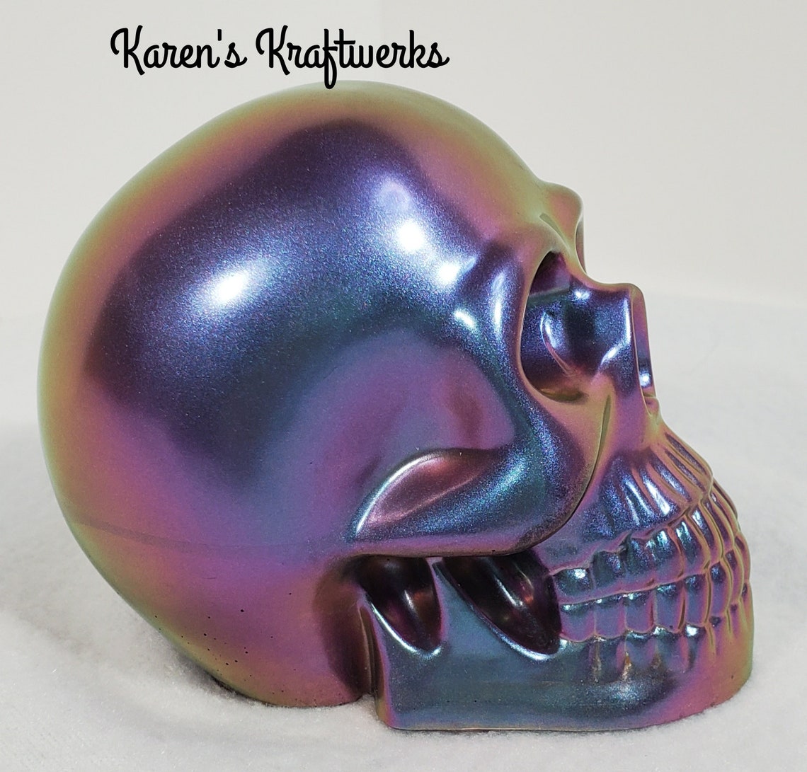 Skull Resin Color Shift Holographic Halloween - Etsy