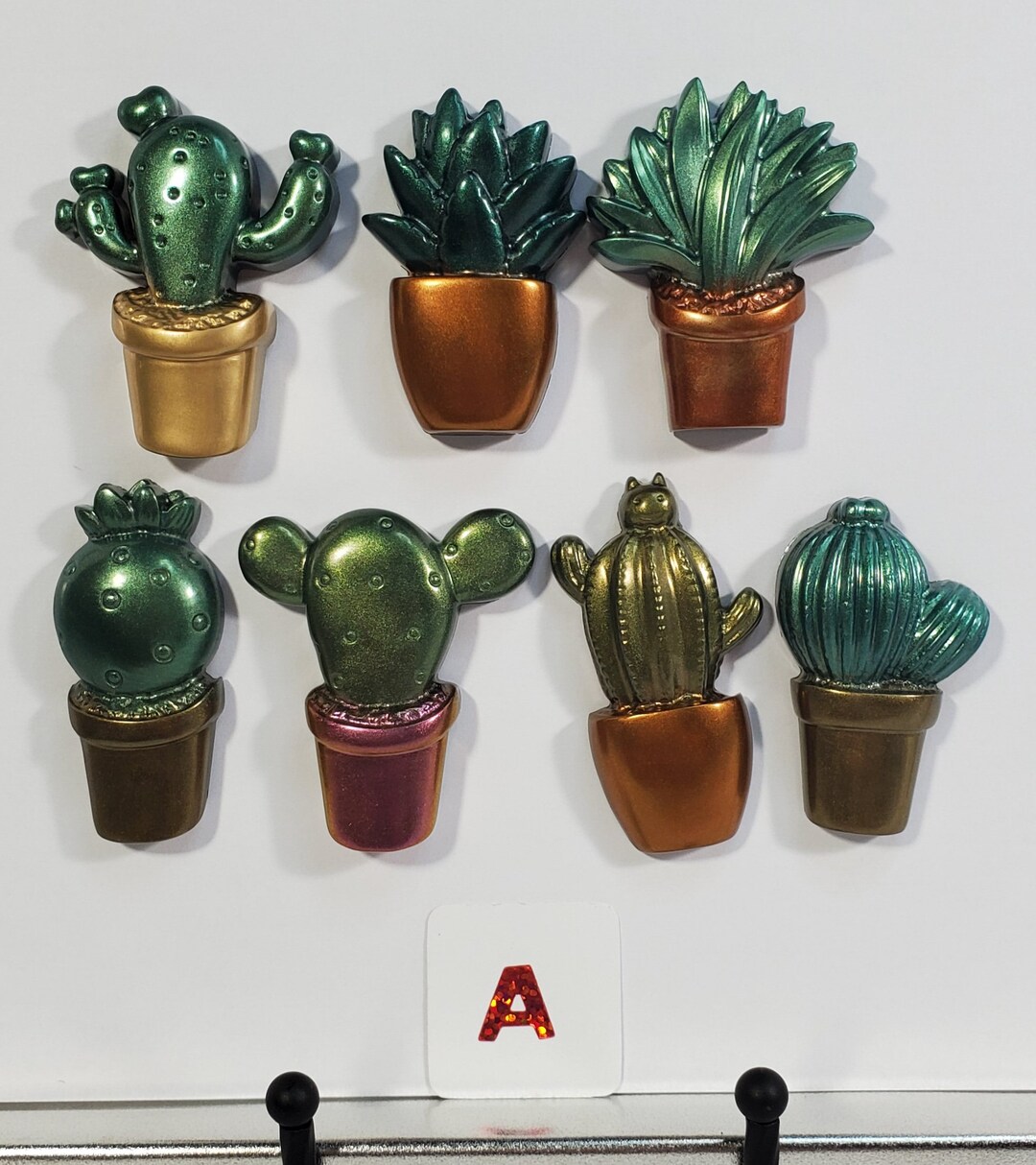 Cactus Magnets, 7 Piece Set, Refrigerator Magnet, Office, Succulent ...