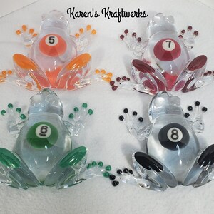 Frog, Pool Ball, Resin, Mini Pool Ball, Epoxy Frog, Handmade, Ready to ...