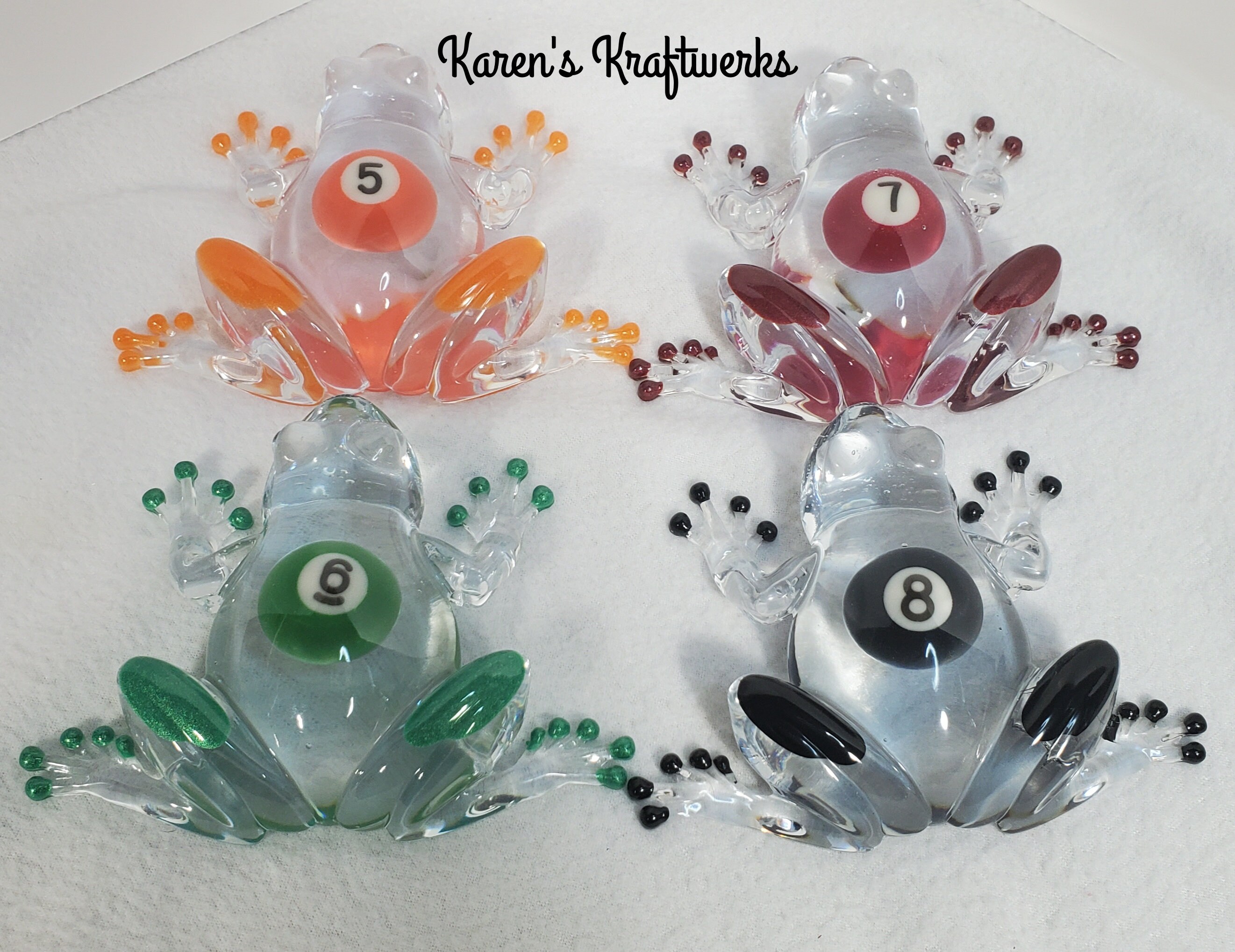 Frog, Pool Ball, Resin, Mini Pool Ball, Epoxy Frog, Handmade, Ready to ...