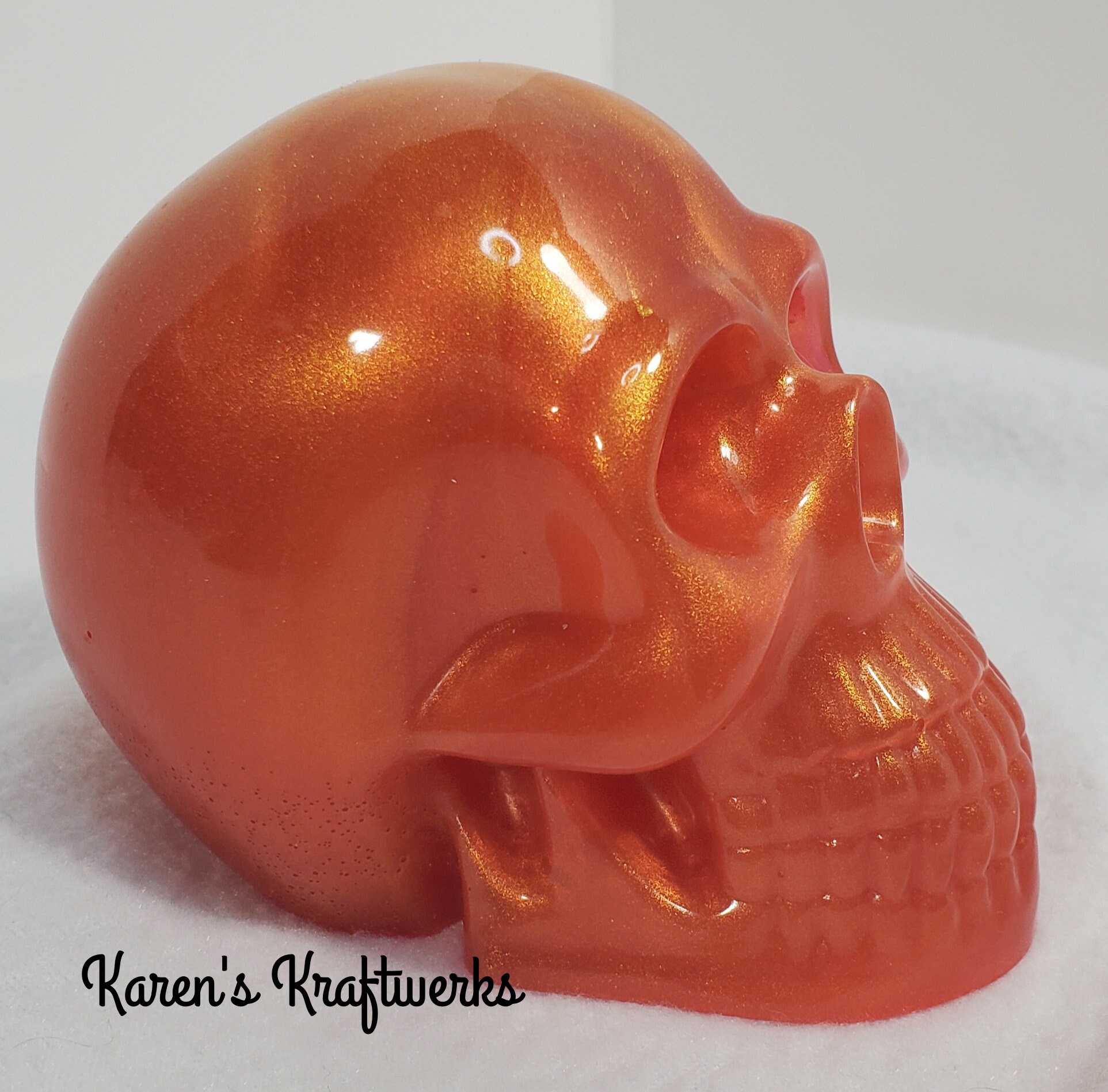 Skull, Resin, Glitter, Epoxy Skull, Halloween, Paperweight, Gift, Ready ...