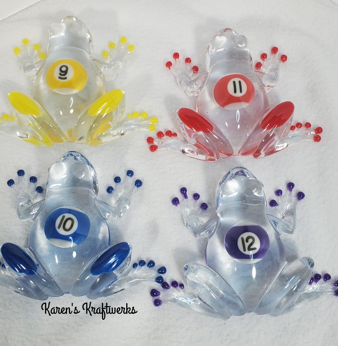 Frog, Pool Ball, Resin, Mini Pool Ball, Epoxy Frog, Handmade, Ready to ...