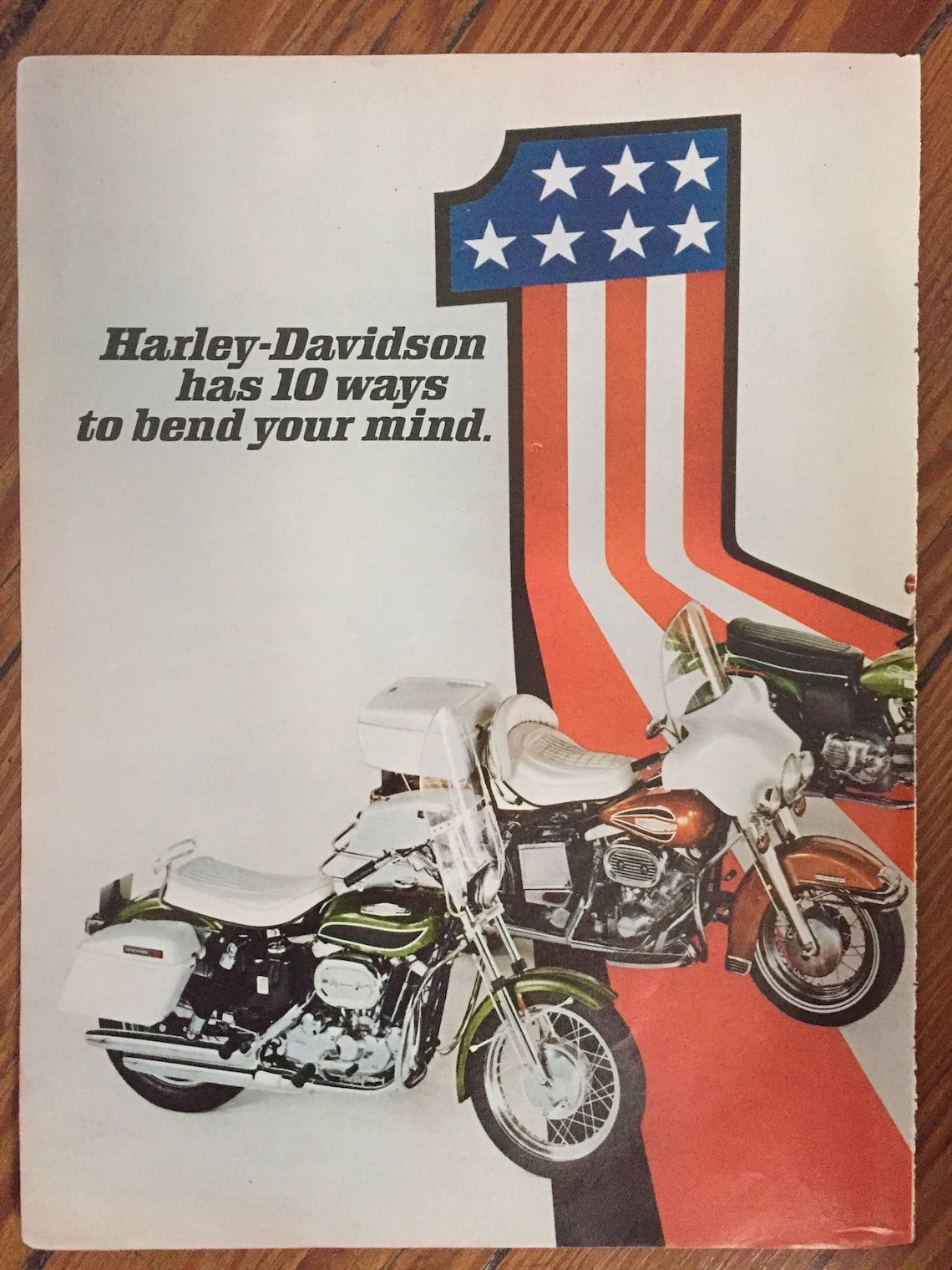 Harley Davidson 2 Page vintage ad 1970 | Etsy