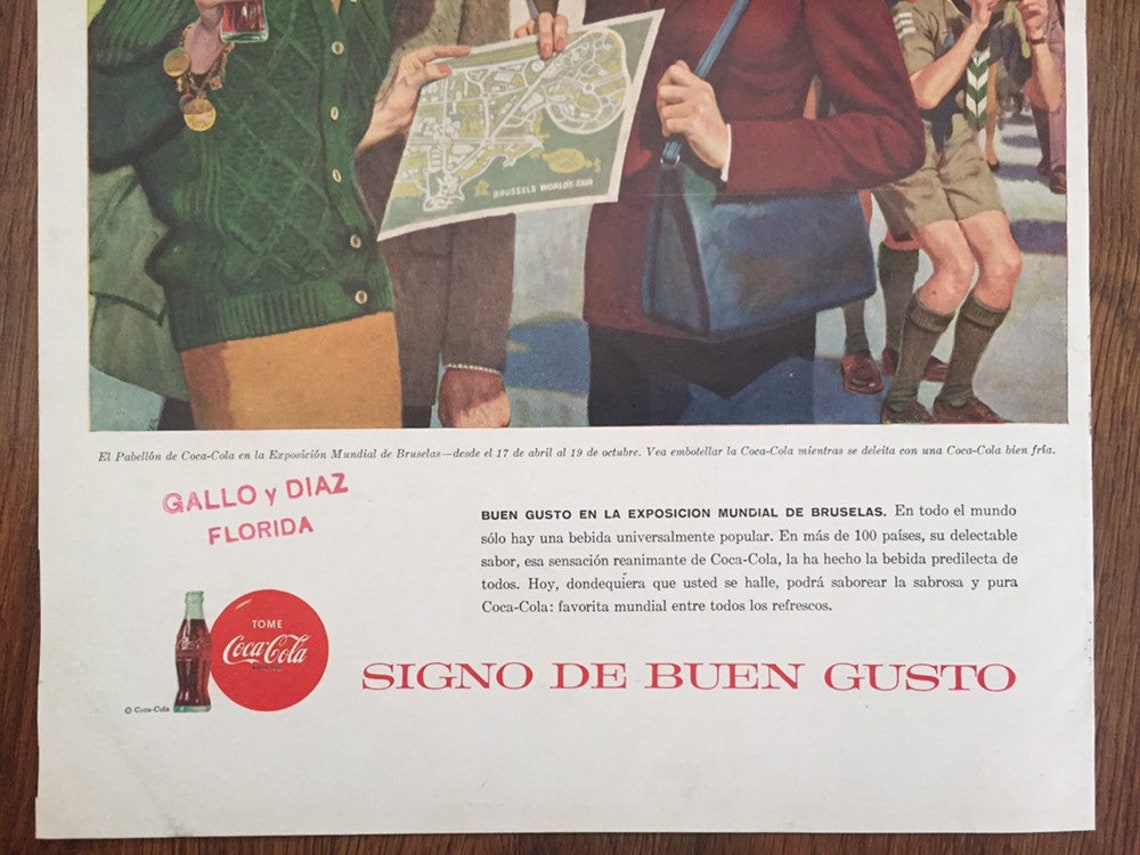 Coca Cola 1958 Coke Vintage Ad Written in Spanish Coke - Etsy Canada