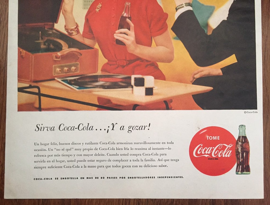 Coca Cola 1956 Coke Vintage Ad Written in Spanish Coke - Etsy