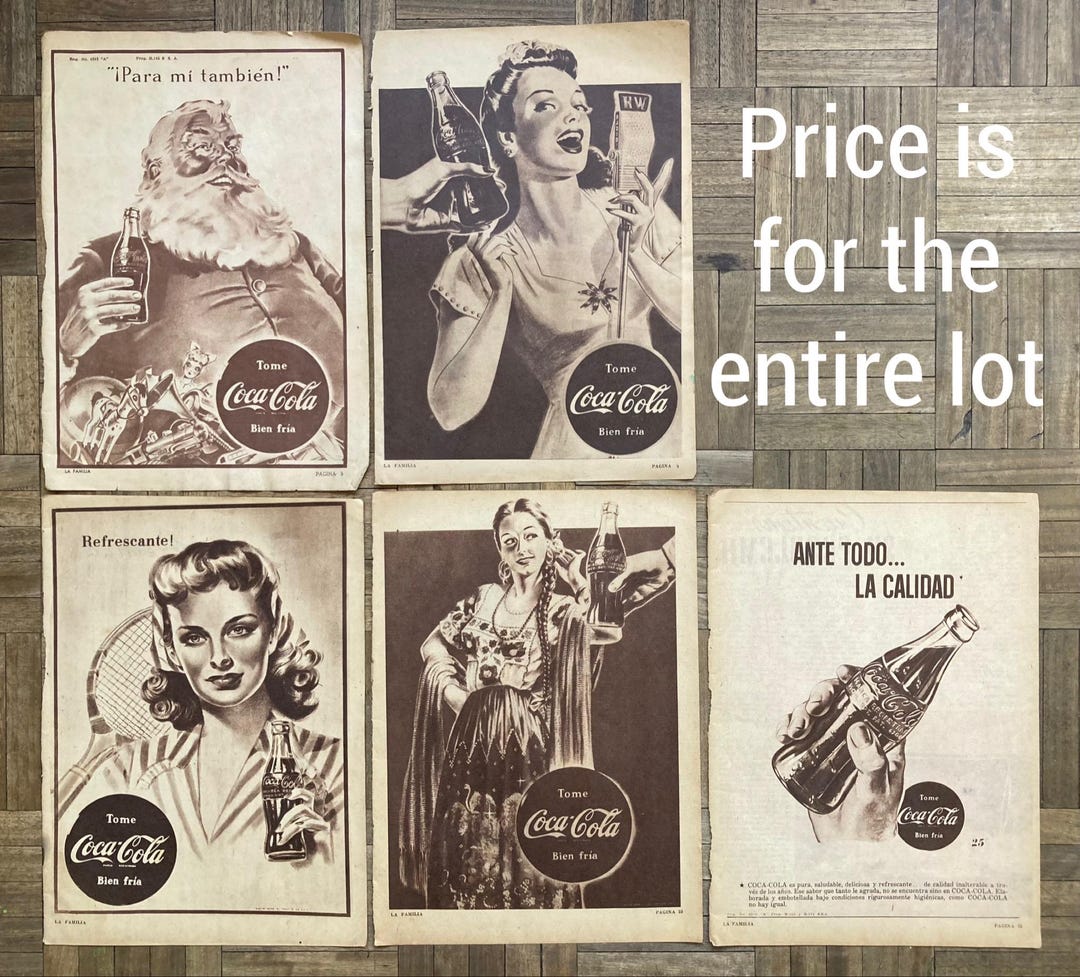 Coca Cola Women (1940s) Vintage Ads Written in Spanish - Price for All ...