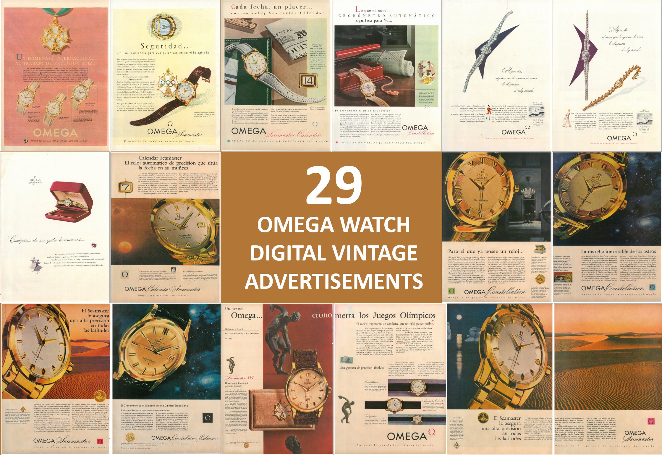 Instant Download Set of 29 PDF omega Watches | Etsy