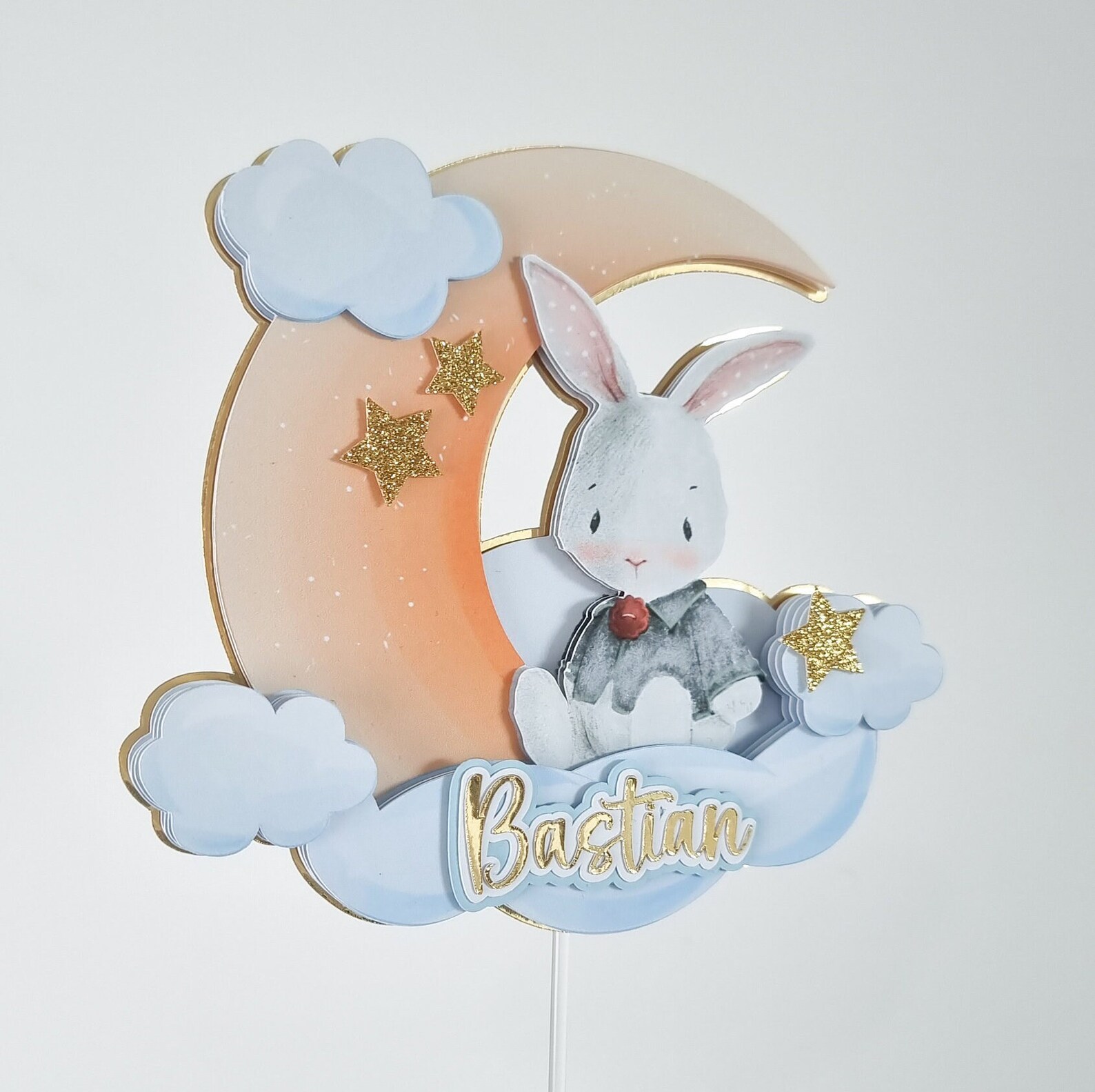 Watercolor Rabbit Cake Topper, Its a Boy, Baby Shower Cake Topper ...