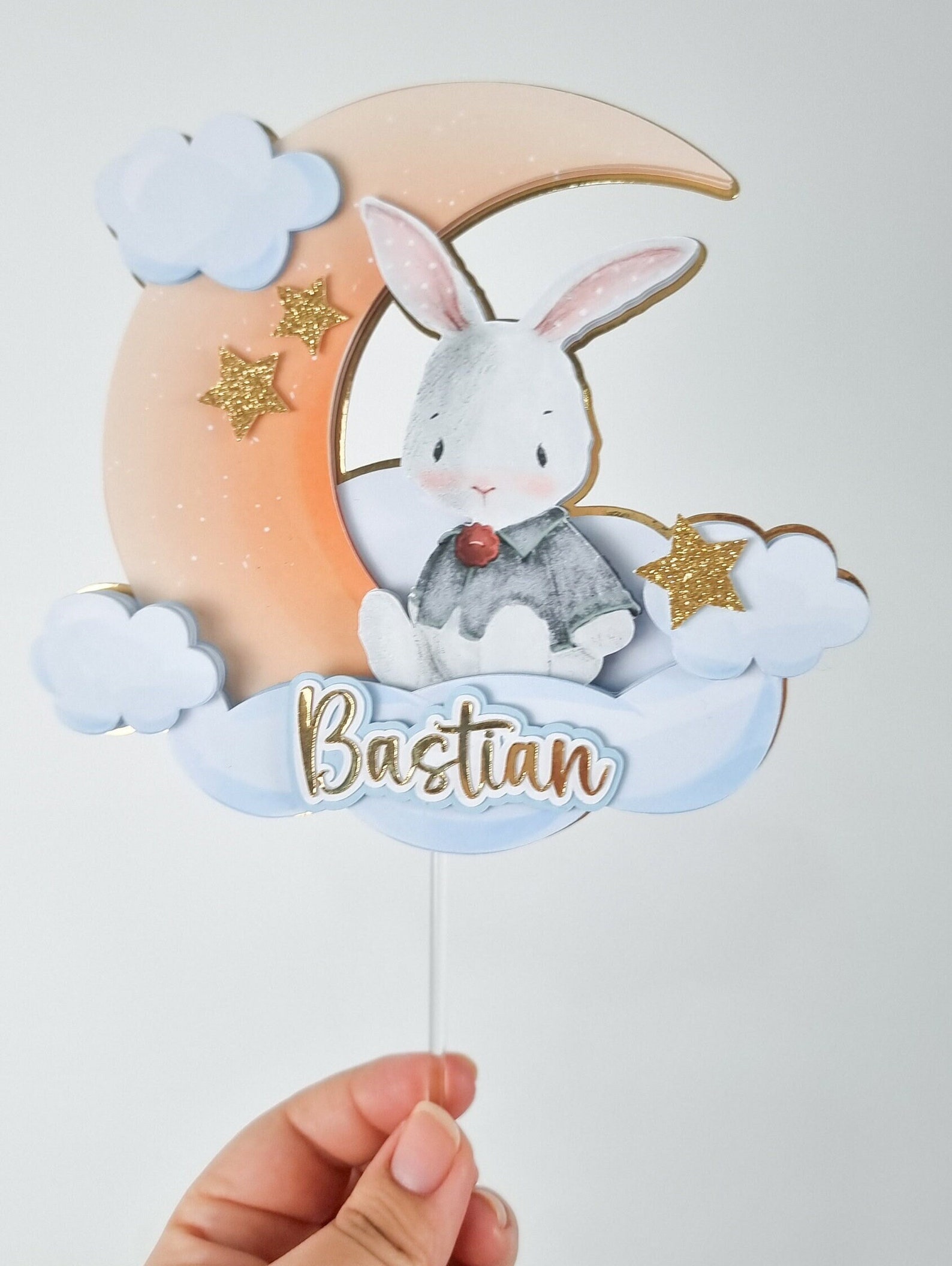 Watercolor Rabbit Cake Topper, Its a Boy, Baby Shower Cake Topper ...