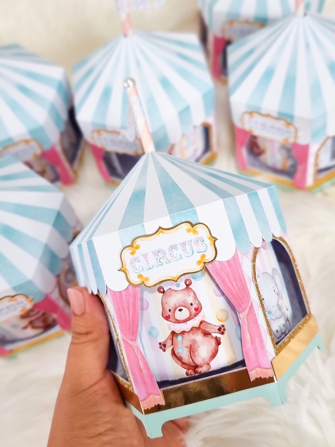 Spinning Pink Circus Centerpiece, Interactive Party Table Decoration ...