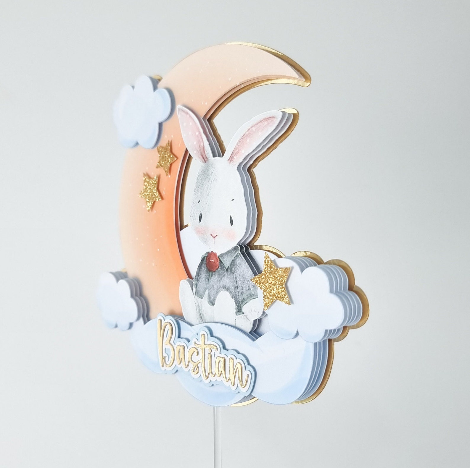 Watercolor Rabbit Cake Topper, Its a Boy, Baby Shower Cake Topper ...