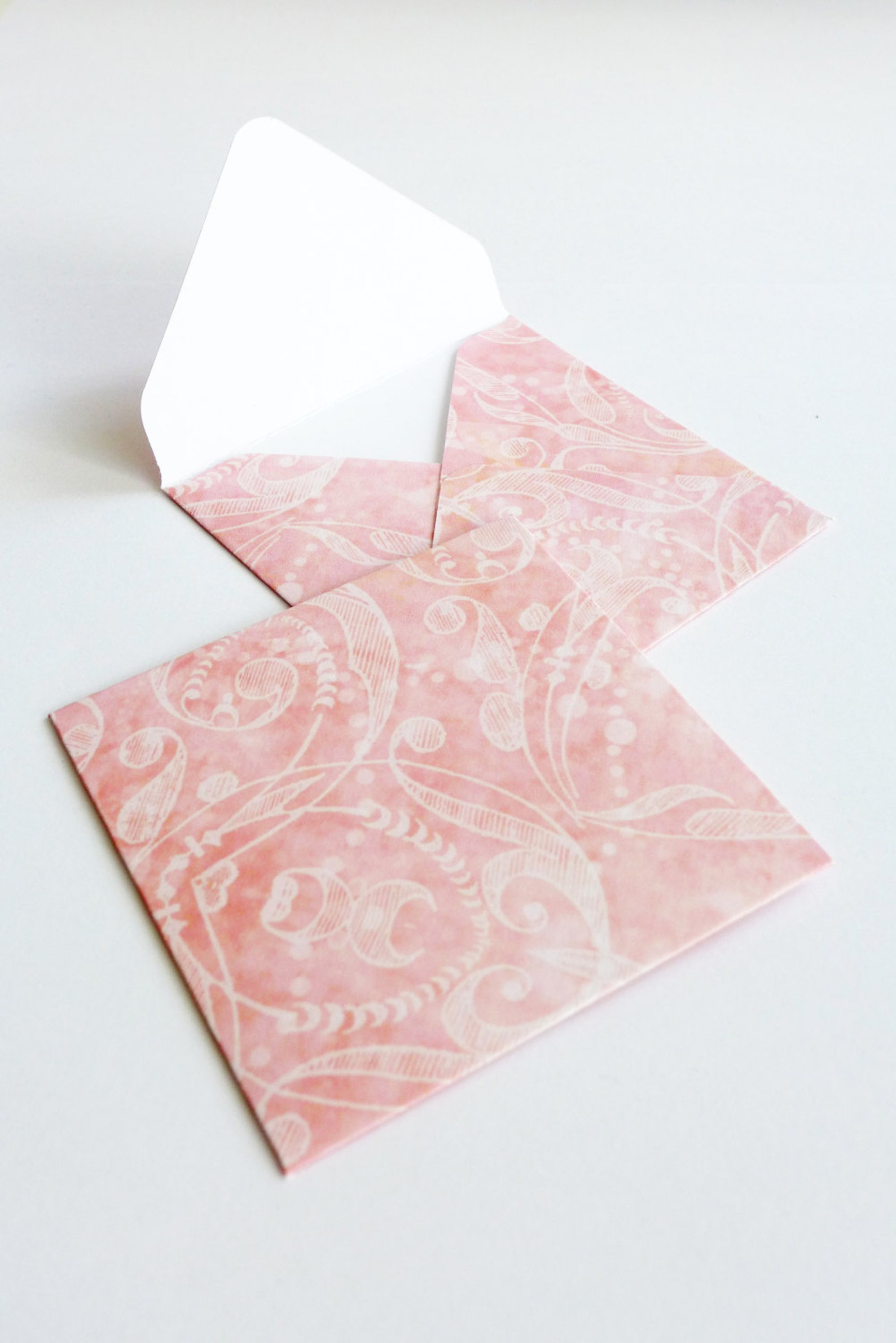 Floral Pink Mini Envelopes Handmade Envelopes Square - Etsy