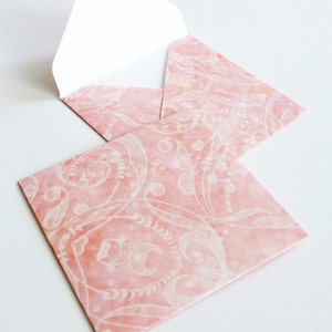 Floral Pink Mini Envelopes, Handmade Envelopes, Square Envelopes, Love ...