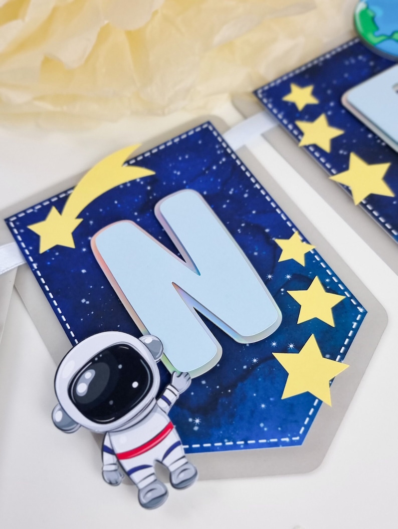 Outer Space Party Banner, Astronaut Party Decor, Rocket Garland, First ...