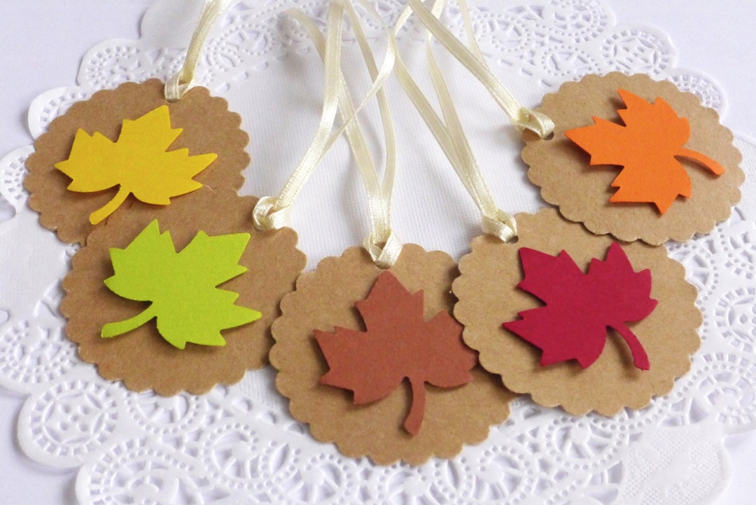 Autumn Leaf Tags, Scallop Tags, Fall in Love Bridal Shower, Autumn ...