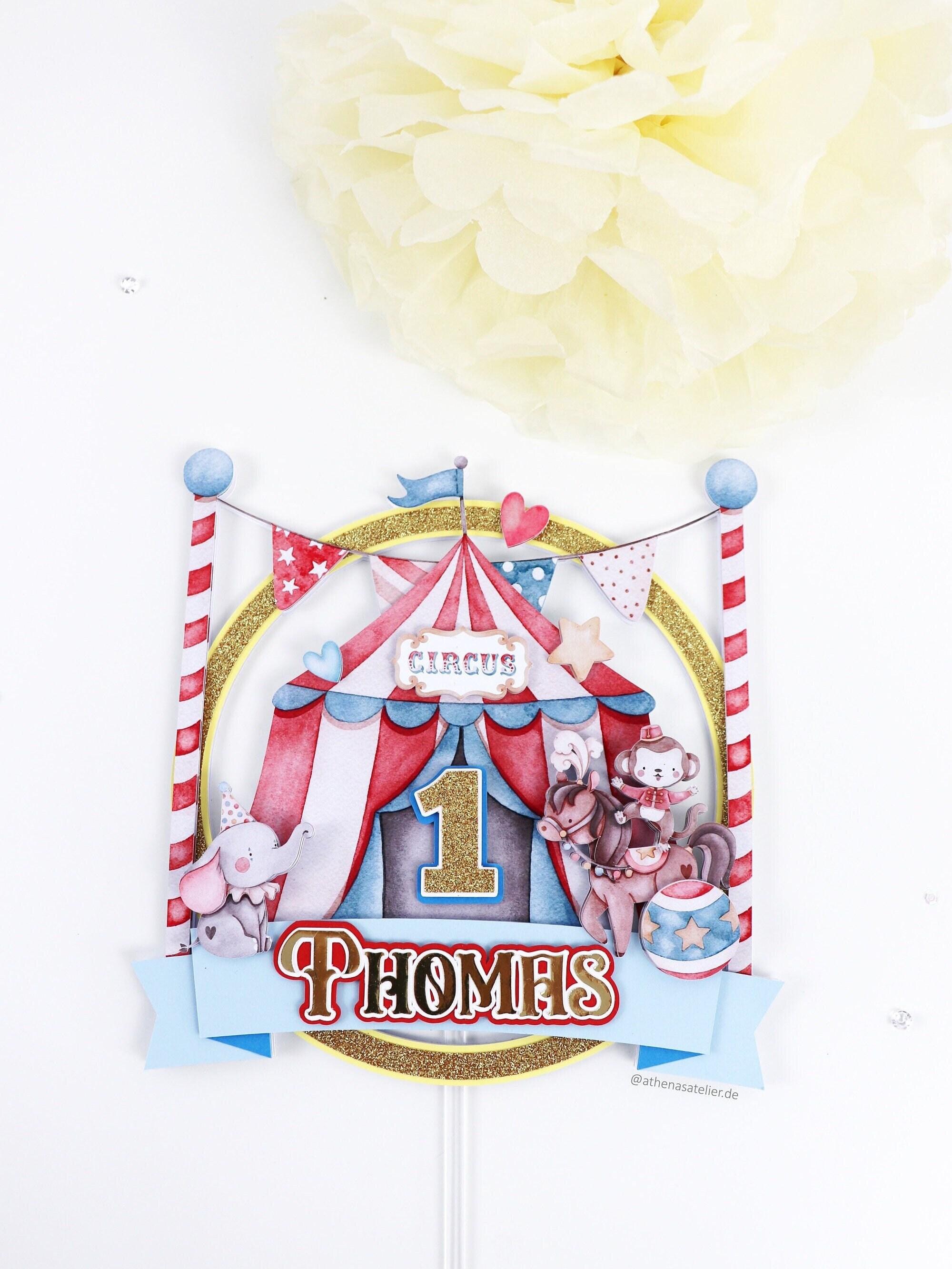 Circus Cake Topper, Circus Themed Party, Boy Circus Cake Topper, First ...