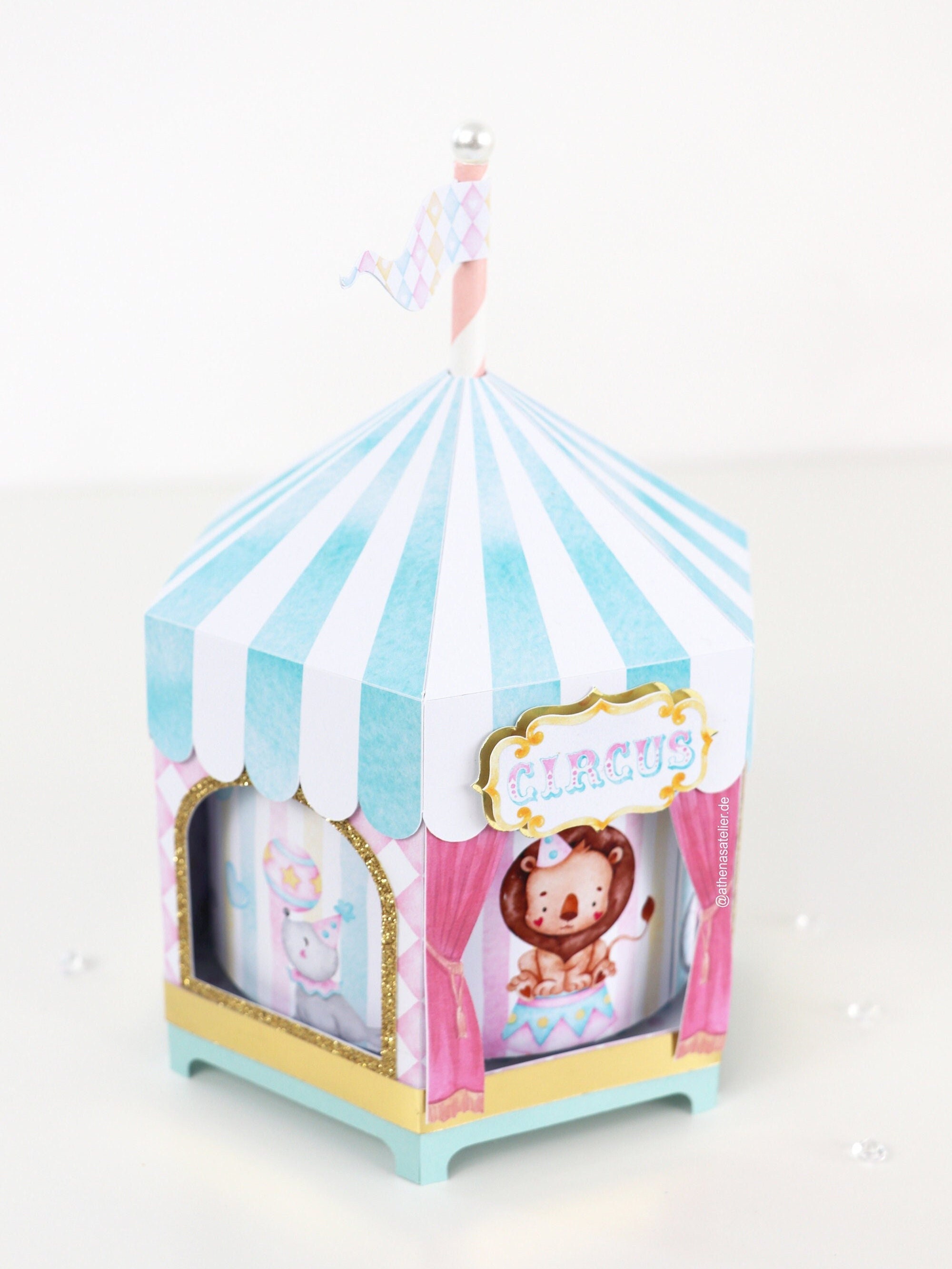 Spinning Pink Circus Centerpiece, Interactive Party Table Decoration ...