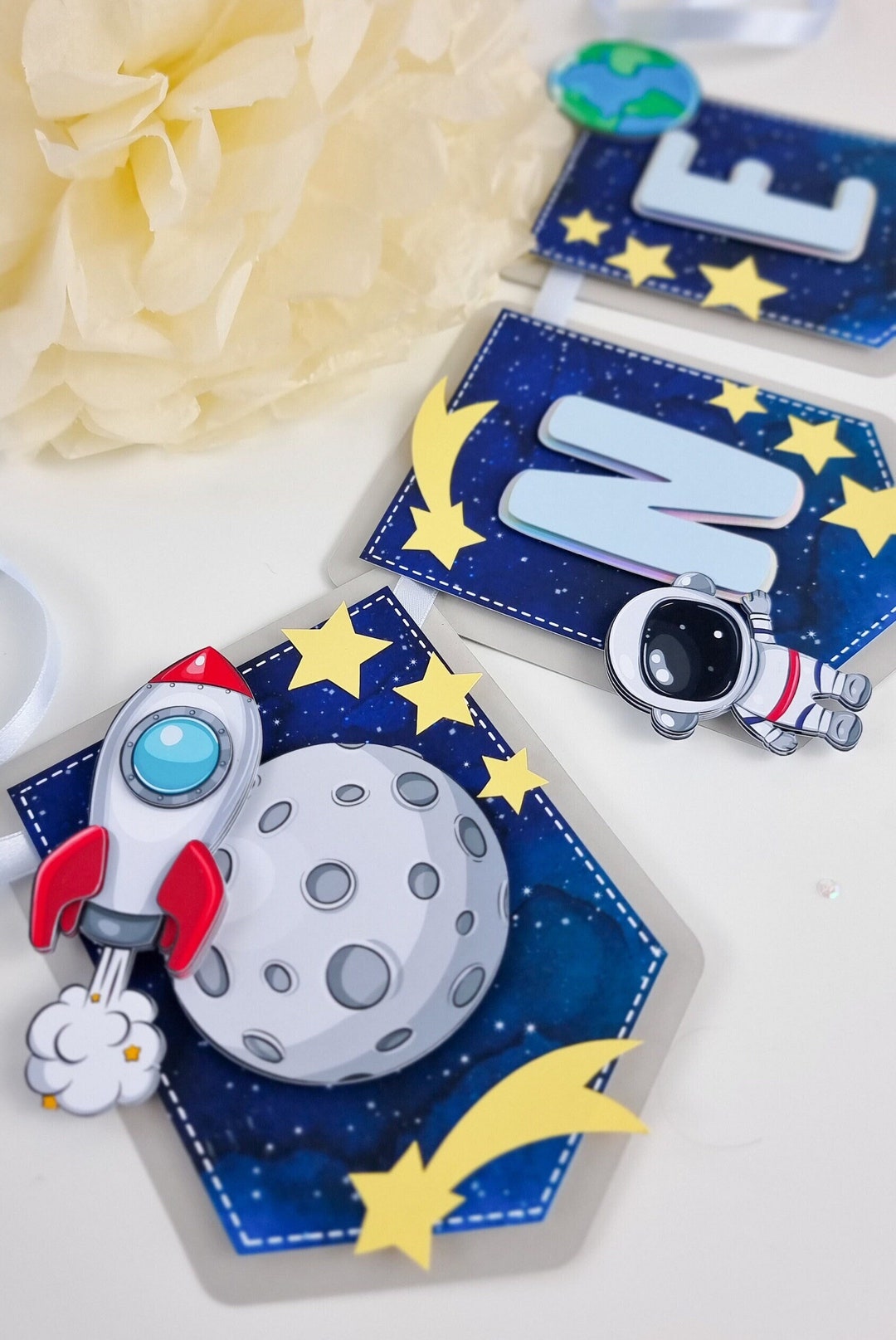 Outer Space Party Banner, Astronaut Party Decor, Rocket Garland, First ...