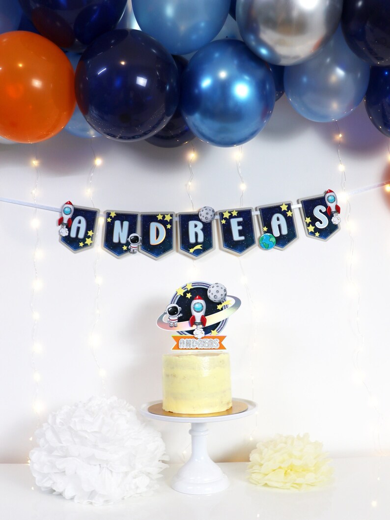 Outer Space Party Banner Astronaut Party Decor Rocket - Etsy