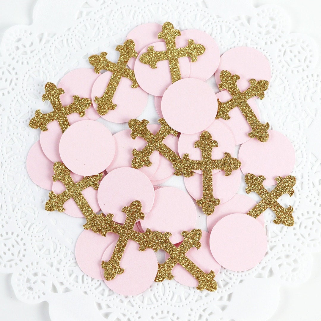 Baptism Table Decor, First Communion Confetti, Cross Die Cuts, Taufe ...