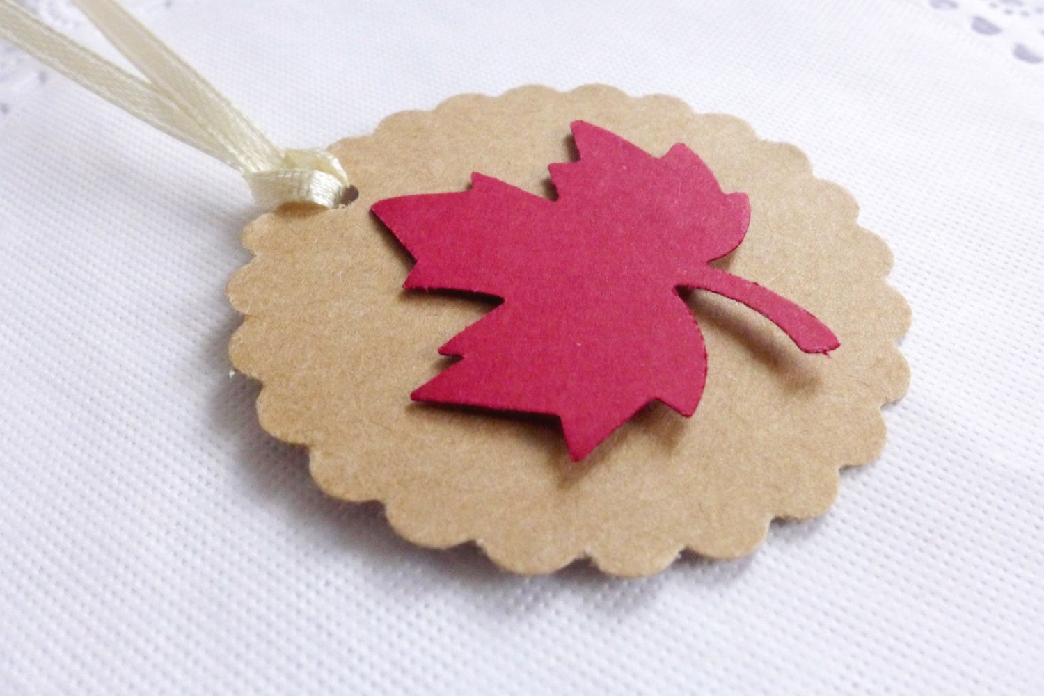 Autumn Leaf Tags Scallop Tags Fall in Love Bridal Shower - Etsy