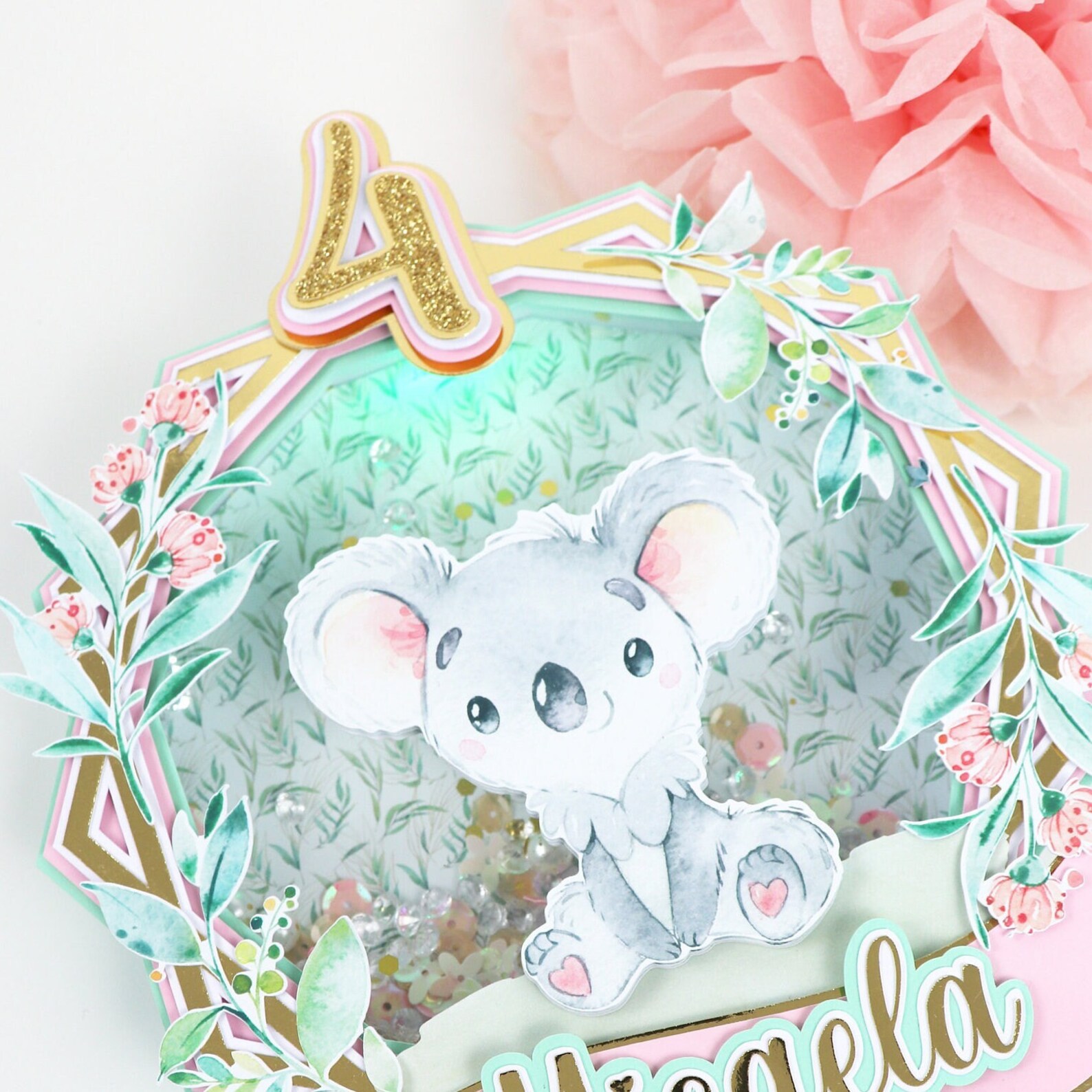 Koala Cake Topper, Name Cake Topper, Personalized Cake Topper, Baby ...